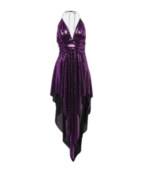 Alexandre Vauthier Embellished Asymmetrical Midi Dress