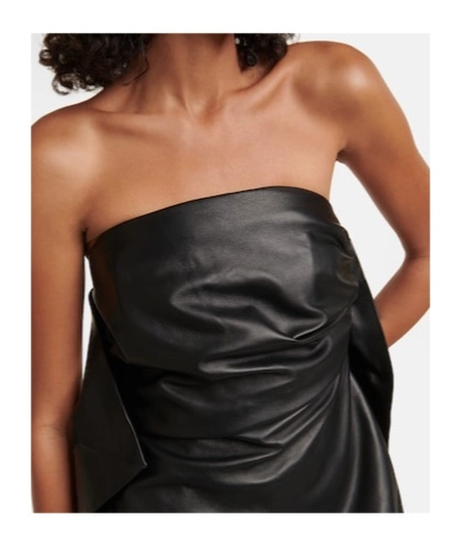 Attico Strapless Leather Minidress