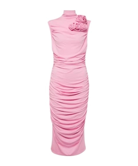 Magda Butrym Floral Appliqué Knit Midi Dress