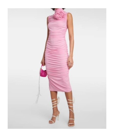 Magda Butrym Floral Appliqué Knit Midi Dress