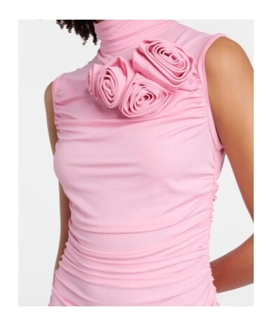 Magda Butrym Floral Appliqué Knit Midi Dress