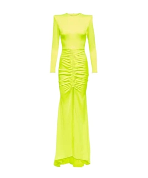 Alex Perry Ruched Satin Gown