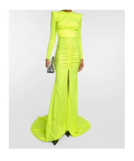 Alex Perry Ruched Satin Gown