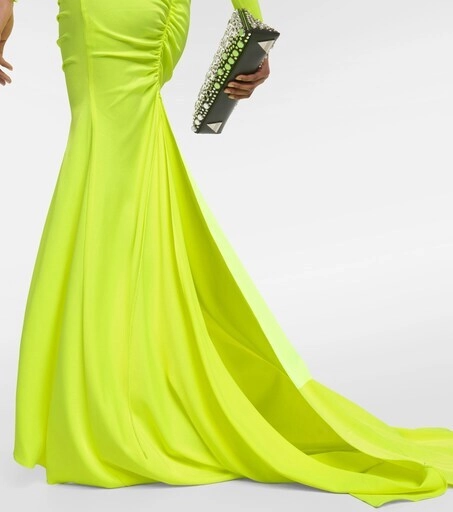 Alex Perry Ruched Satin Gown