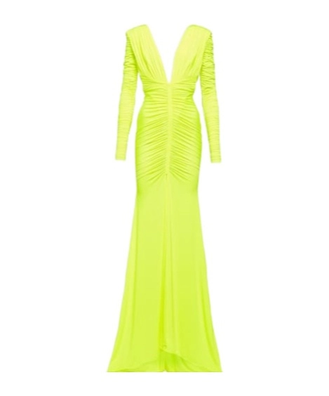 Alex Perry Ruched Satin Gown