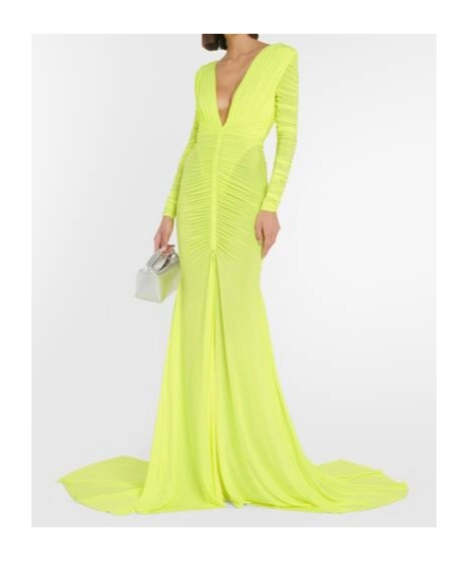 Alex Perry Ruched Satin Gown