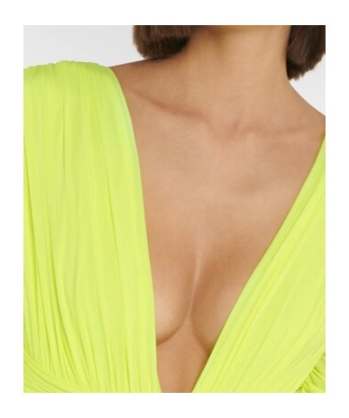 Alex Perry Ruched Satin Gown