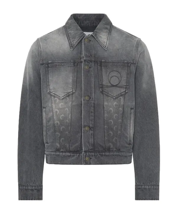 MARINE SERRE Moon Laser Grey Wash Denim Jacket