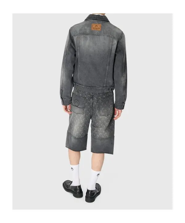MARINE SERRE Moon Laser Grey Wash Denim Jacket