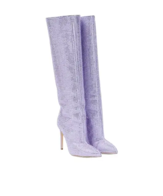 Paris Texas Holly Embellished Knee-high Boots - Purple