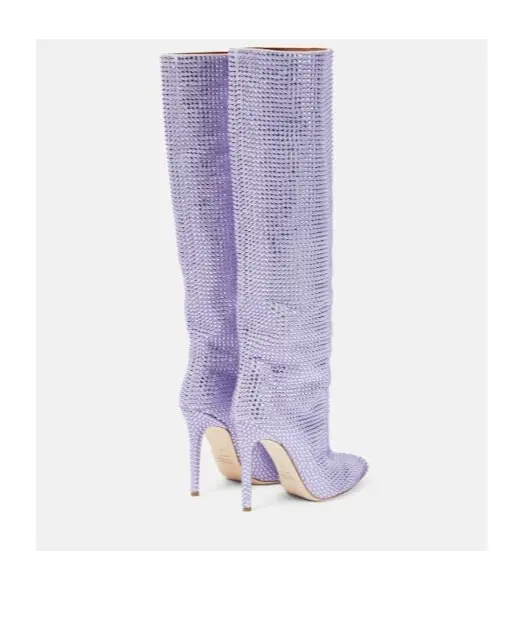 Paris Texas Holly Embellished Knee-high Stiletto Boots