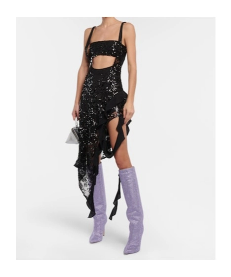 Paris Texas Holly Embellished Knee-high Stiletto Boots