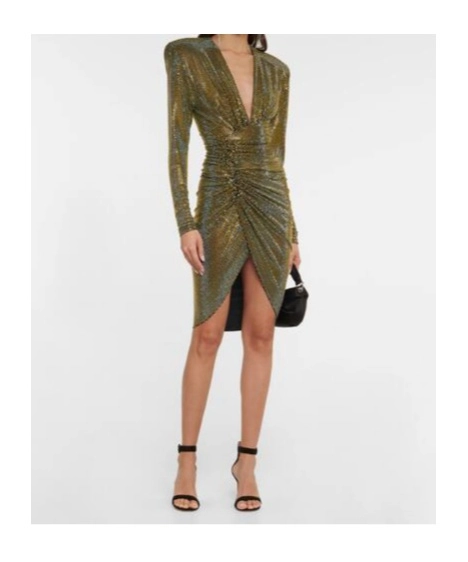 Alexandre Vauthier Embellished V-neck Mini Dress