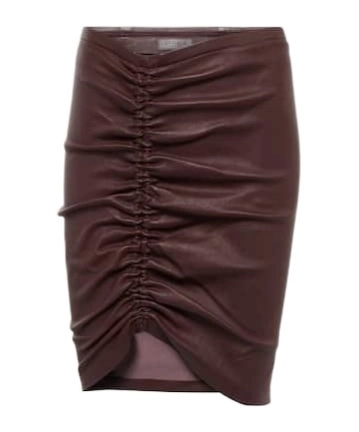 Stouls Mouna Ruched Leather Miniskirt - Red