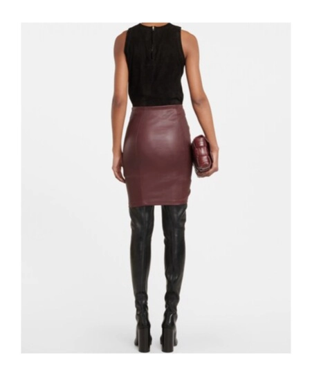 Stouls Mouna Ruched Leather Miniskirt