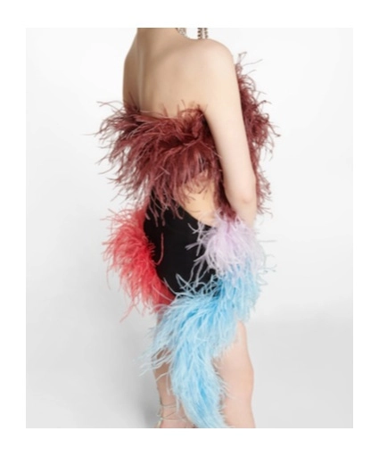 Attico Keri Feather-embellished Minidress