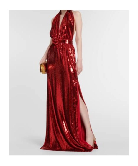 RODARTE Halterneck Sequined Corsage Gown