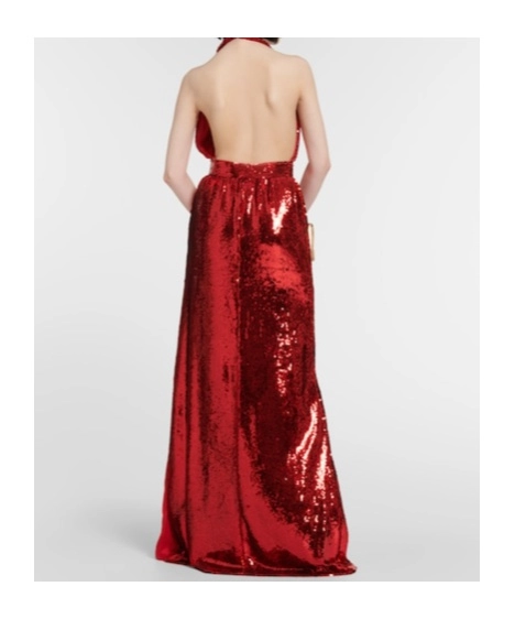 RODARTE Halterneck Sequined Corsage Gown
