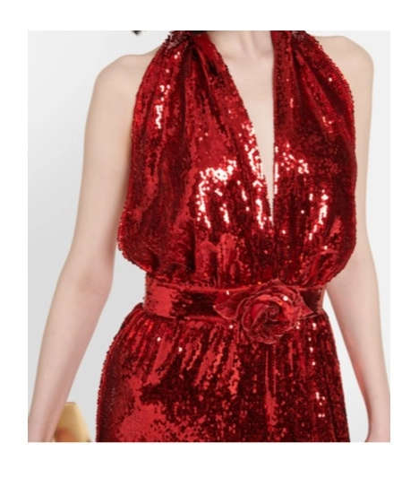 RODARTE Halterneck Sequined Corsage Gown