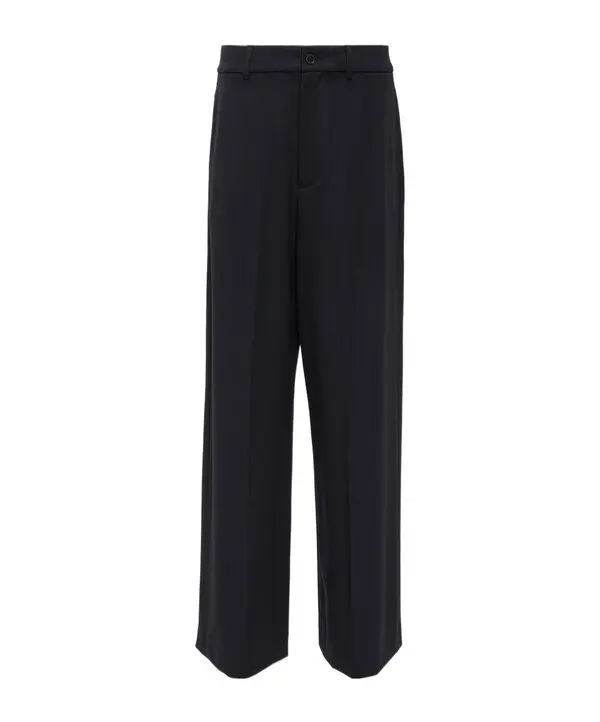 NILI LOTAN Johan Virgin Wool Wide-leg Pants - Black