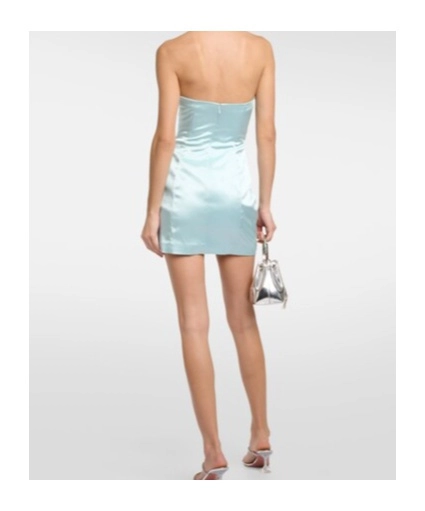 AREA Crystal-embellished Draped Satin Minidress