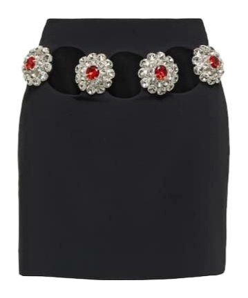 David Koma Crystal-embellished Cutout Miniskirt