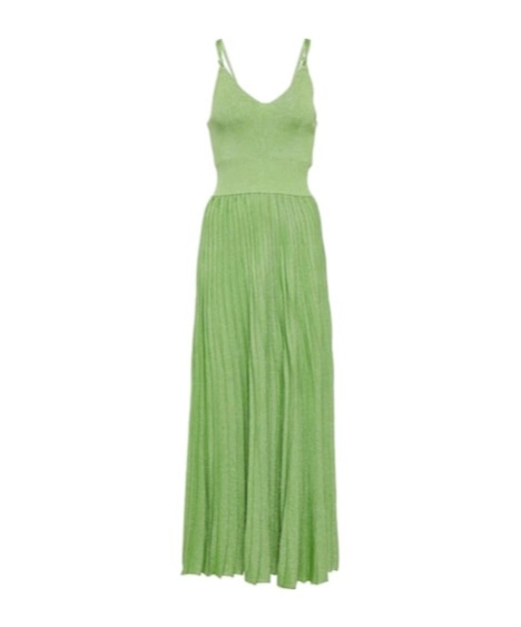 Proenza Schouler Pleated Metallic Knit Maxi Dress