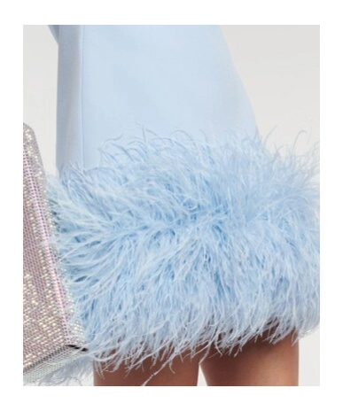 SAFIYAA LONDON Feather-trimmed Crepe Minidress