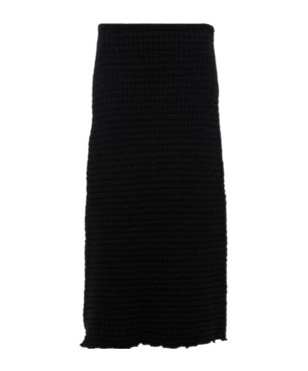 JIL SANDER A-line Cotton Bouclé Midi Skirt - Black