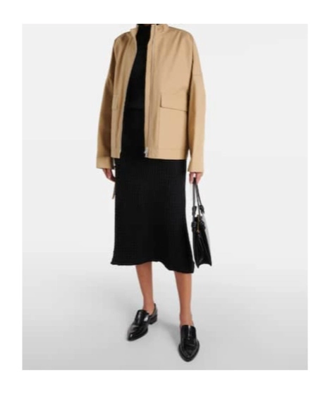 JIL SANDER A-line Cotton Bouclé Midi Skirt