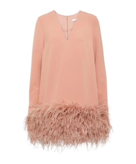 SAFIYAA LONDON Aleannah Feather-trimmed Crêpe Minidress