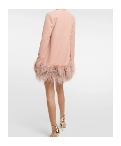 SAFIYAA LONDON Aleannah Feather-trimmed Crêpe Minidress