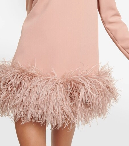 SAFIYAA LONDON Aleannah Feather-trimmed Crêpe Minidress