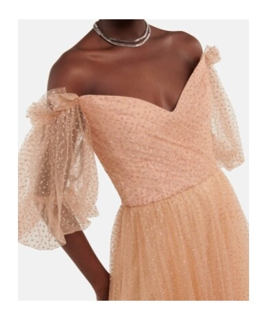 Monique Lhuillier Embellished Off-shoulder Gown