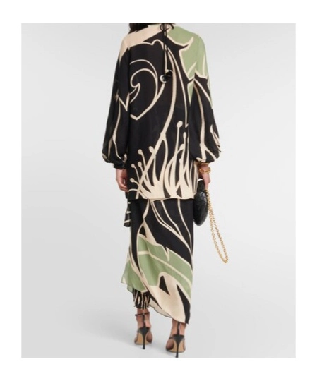 Johanna Ortiz Printed Silk Georgette Blouse