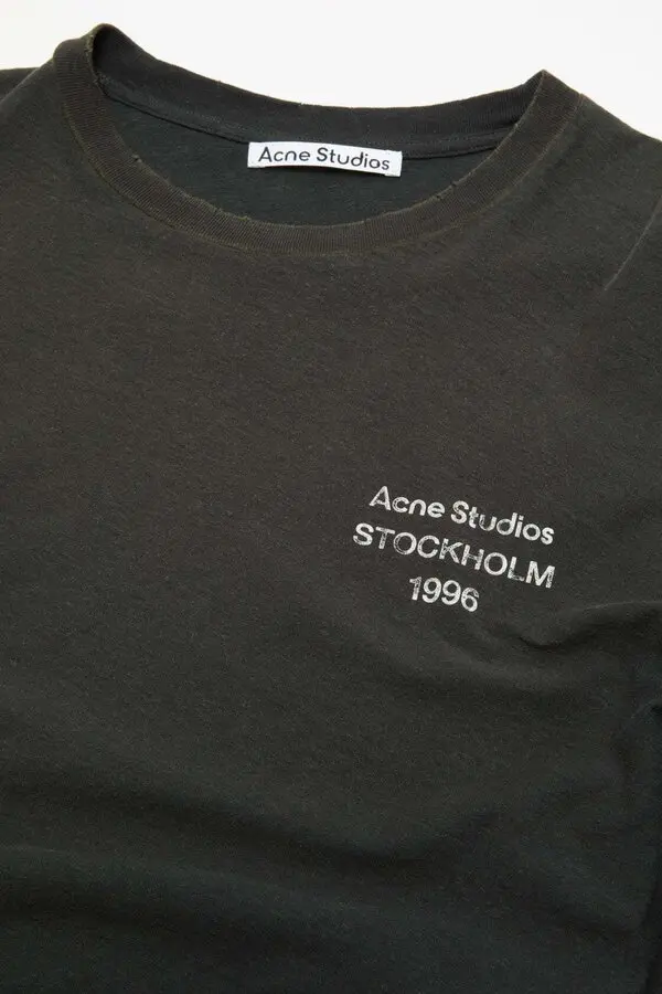 Acne Studios Distressed Logo T-shirt - Faded Black