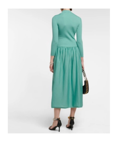 Stella McCartney Mockneck Wool Midi Dress