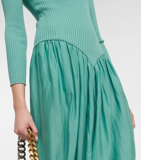 Stella McCartney Mockneck Wool Midi Dress