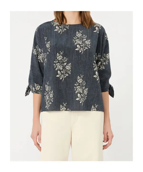 Max Mara Printed Silk Crepe De Chine Blouse