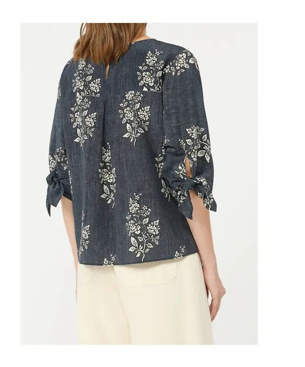 Max Mara Printed Silk Crepe De Chine Blouse