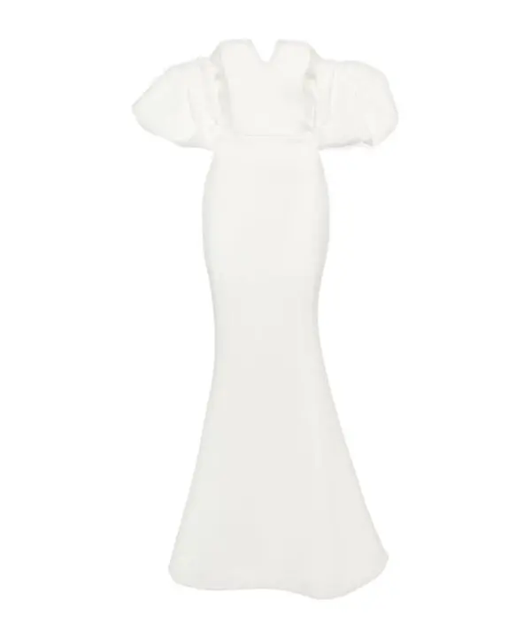 Rebecca Vallance Bridal Genevieve Off-shoulder Crepe Gown - White