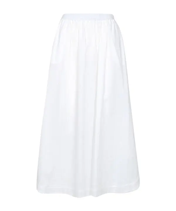 KAOS Flared Elastic Waist Skirt - White