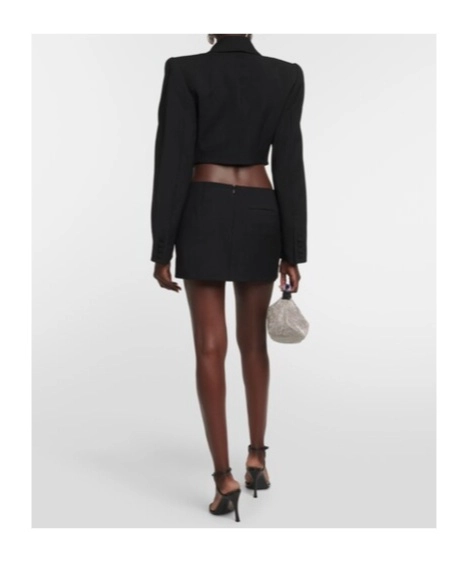 AREA Embellished Wool Miniskirt