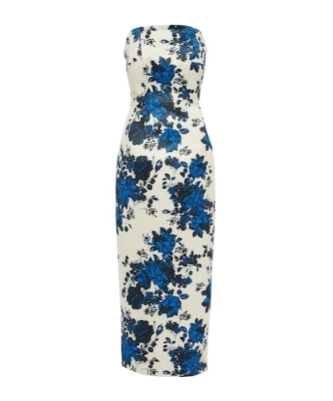 EMILIA WICKSTEAD Yulie Floral Taffeta Midi Dress - White