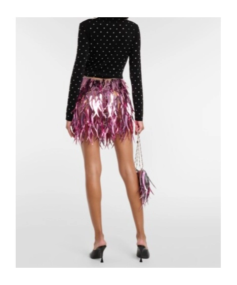 Rabanne Embellished Feather Miniskirt