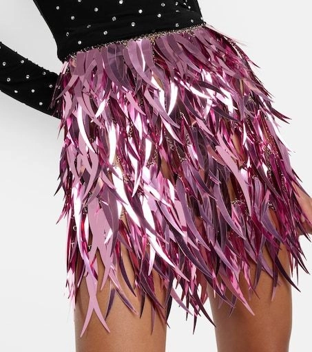 Rabanne Embellished Feather Miniskirt