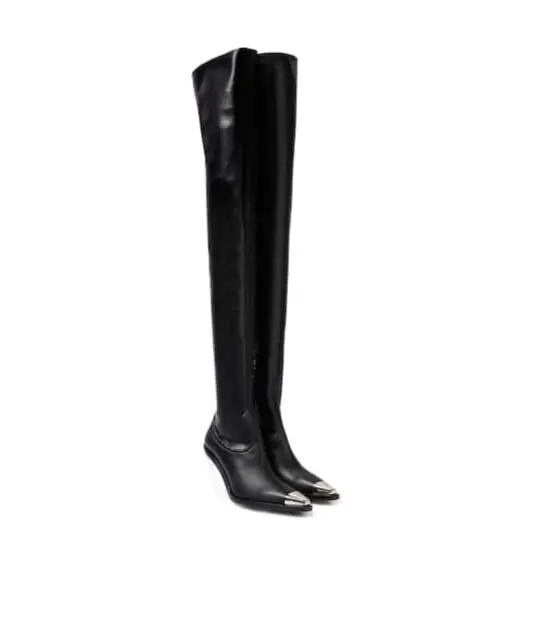 David Koma Faux Leather Over-the-knee Boots - Black