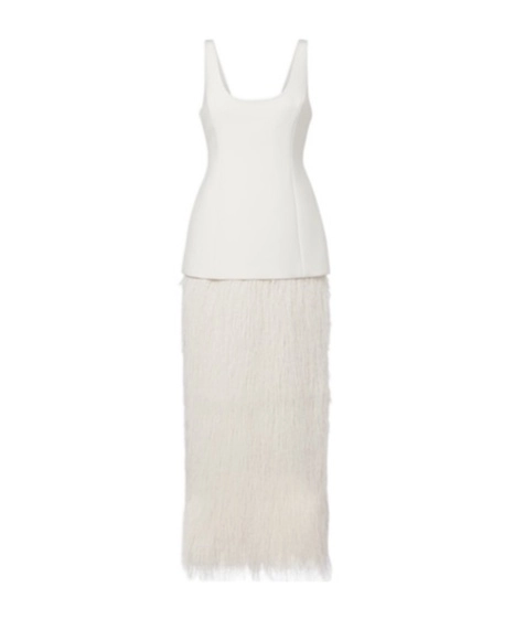 RÓHE Bridal Fringed Wool-blend Maxi Dress - White