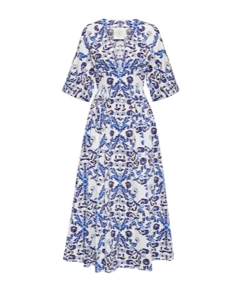 EMILIA WICKSTEAD Elowen Printed Cotton Maxi Dress - Blue