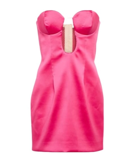 Magda Butrym Strapless Cutout Satin Minidress